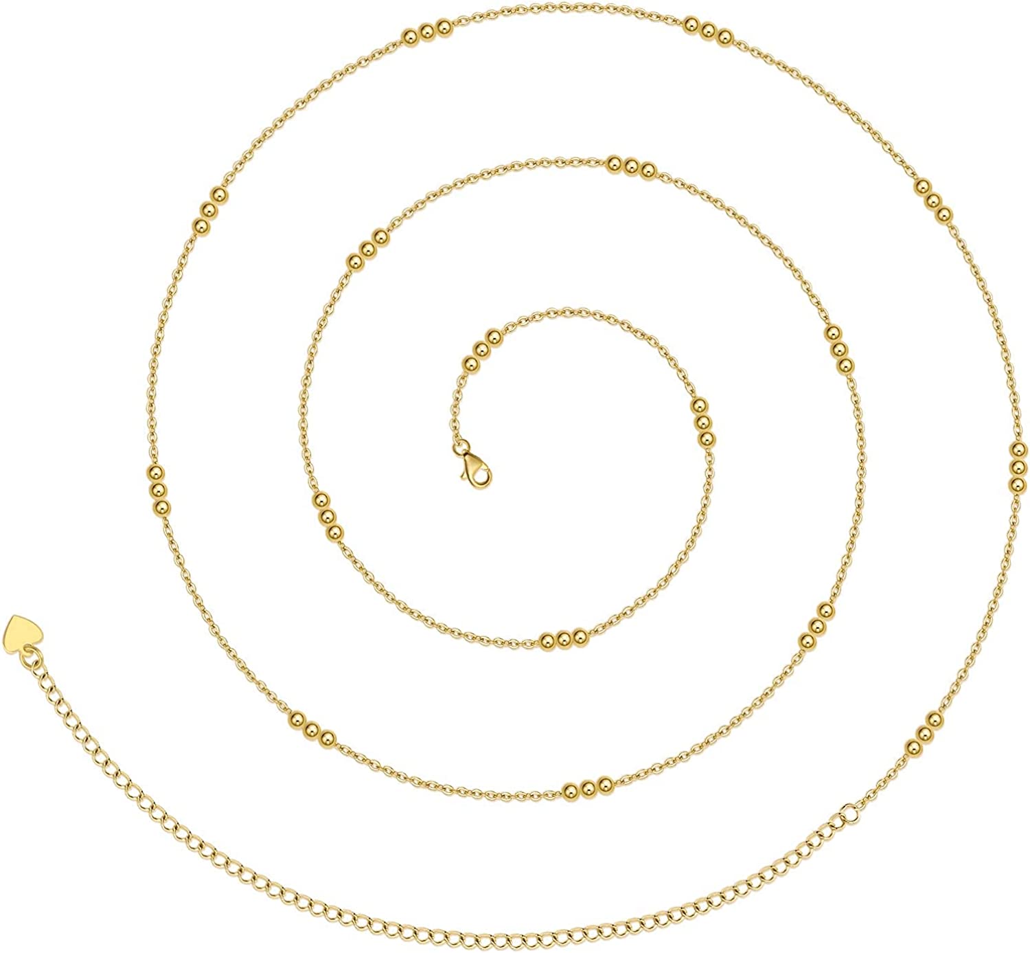 Allencoco 18k Gold Plated Classic Beach Bikini Body Chain Metal Bead